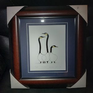 Vintage Benjamin Chee Chee Numbered Print 65/95 "friends" in Wood Frame ...