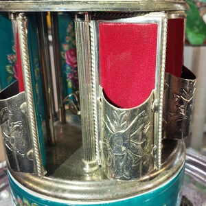 Very Rare Roundelay Turquoise & Pink Rose Musical Carousel Lipstick ...
