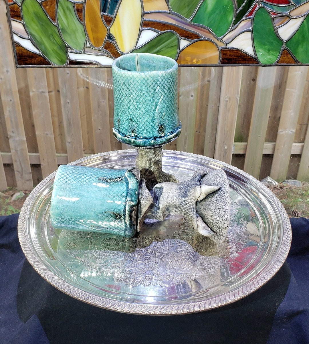 Vintage Richard Marshall Studio Pottery Goblets: Talon Claw Foot ...