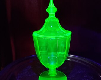 Uranium Glass Candy Dish - Etsy
