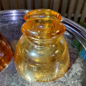 Rare Carnival Glass Insulators Made in USA Pyrex, Vintage Decor, Art ...