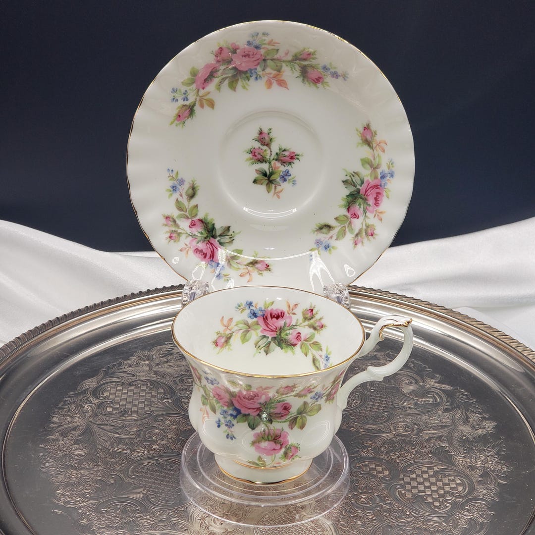 Vintage Royal Albert Teacup and Saucer: Moss Rose Pattern Tea Set - Etsy