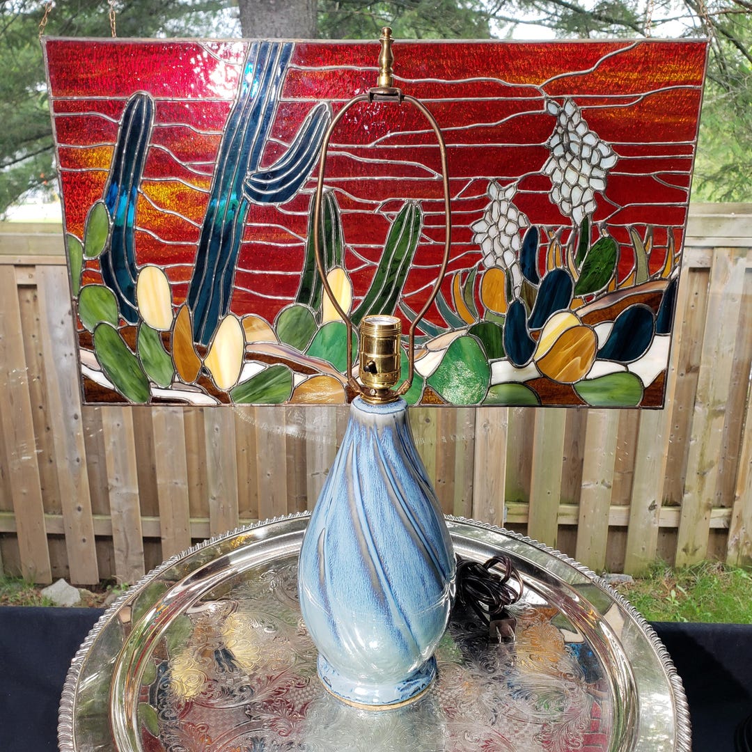 1940s Blue Glazed Ceramic Lamp: Richmond Radiator Carillon - Updated ...