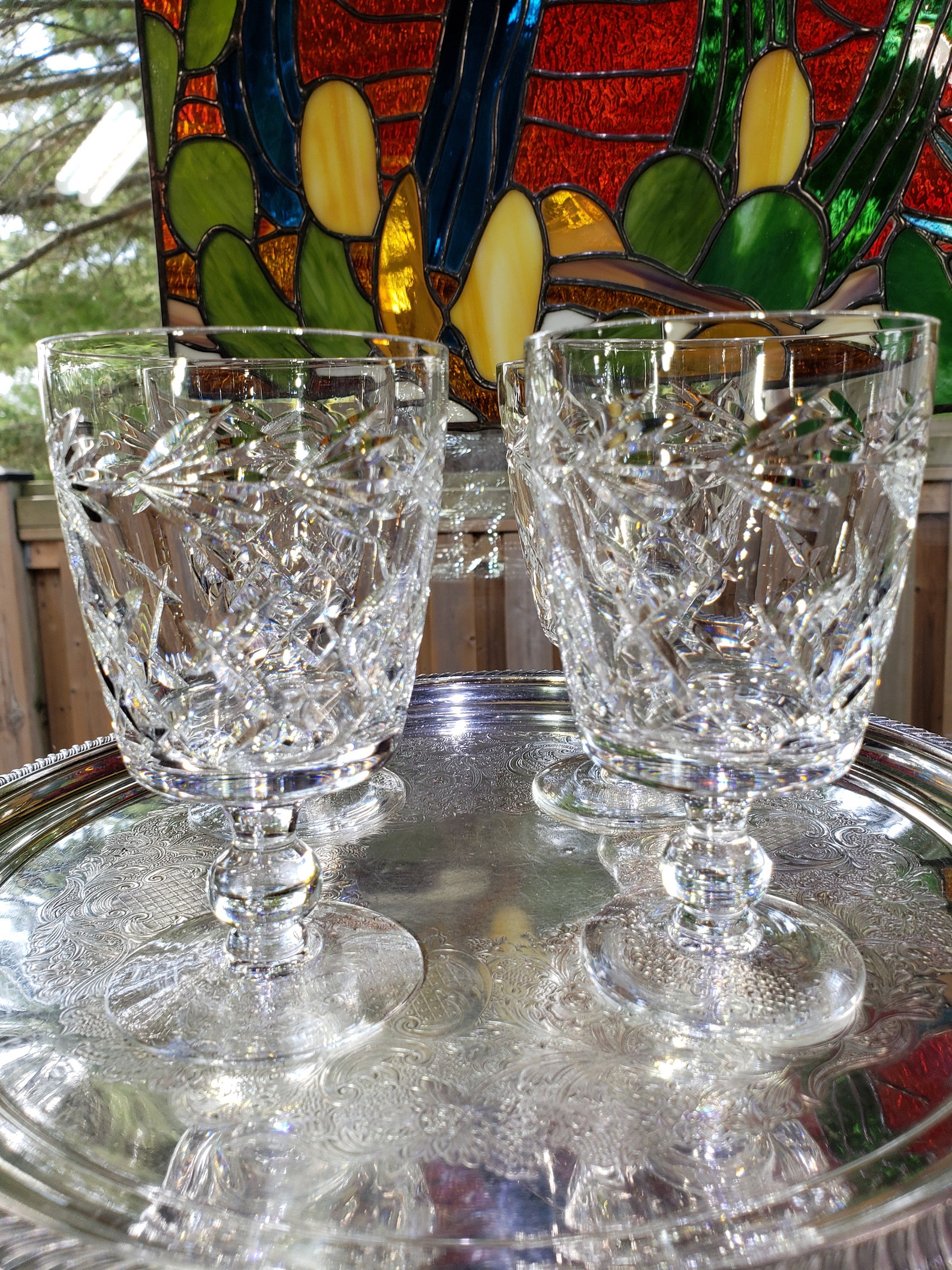 Rare Find: Vintage Webb Corbett Crystal Cut Crisscross Water Goblet ...