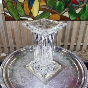 Vintage Partylite Crystal Prism Pillar Candle Stand or Flower Vase ...