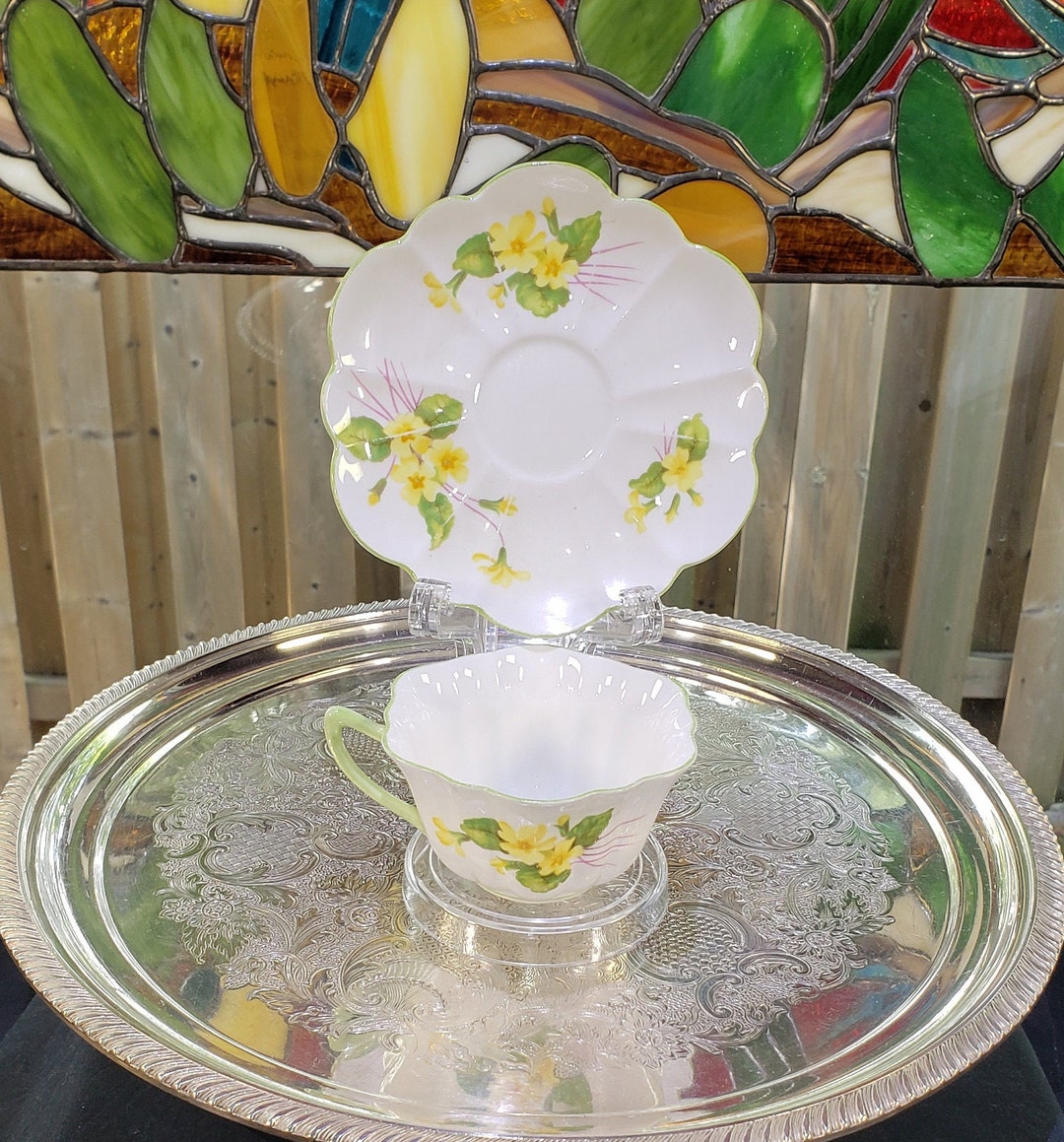 Vintage Shelley Yellow Primrose Teacup and Saucer Set - English China ...