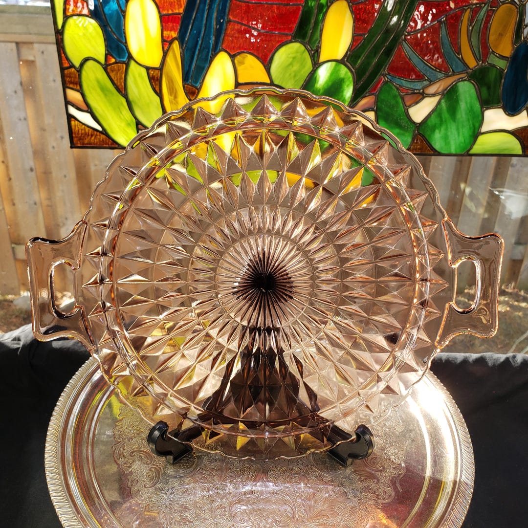 Vintage Jeanette Glass - Windsor Pattern - Pink Depression Glass Two ...