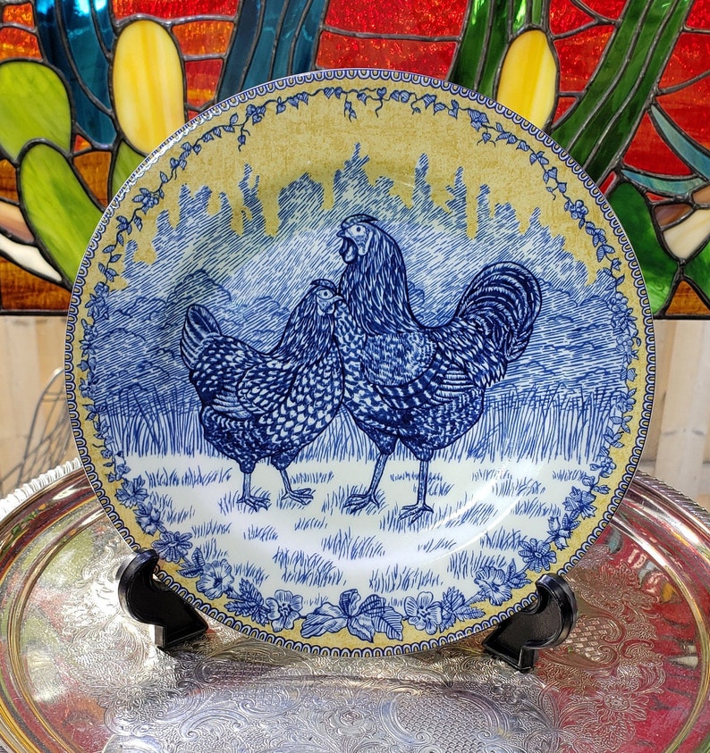 Vintage American Atelier Rooster Toile 5063 Plates Set of 4 - Etsy