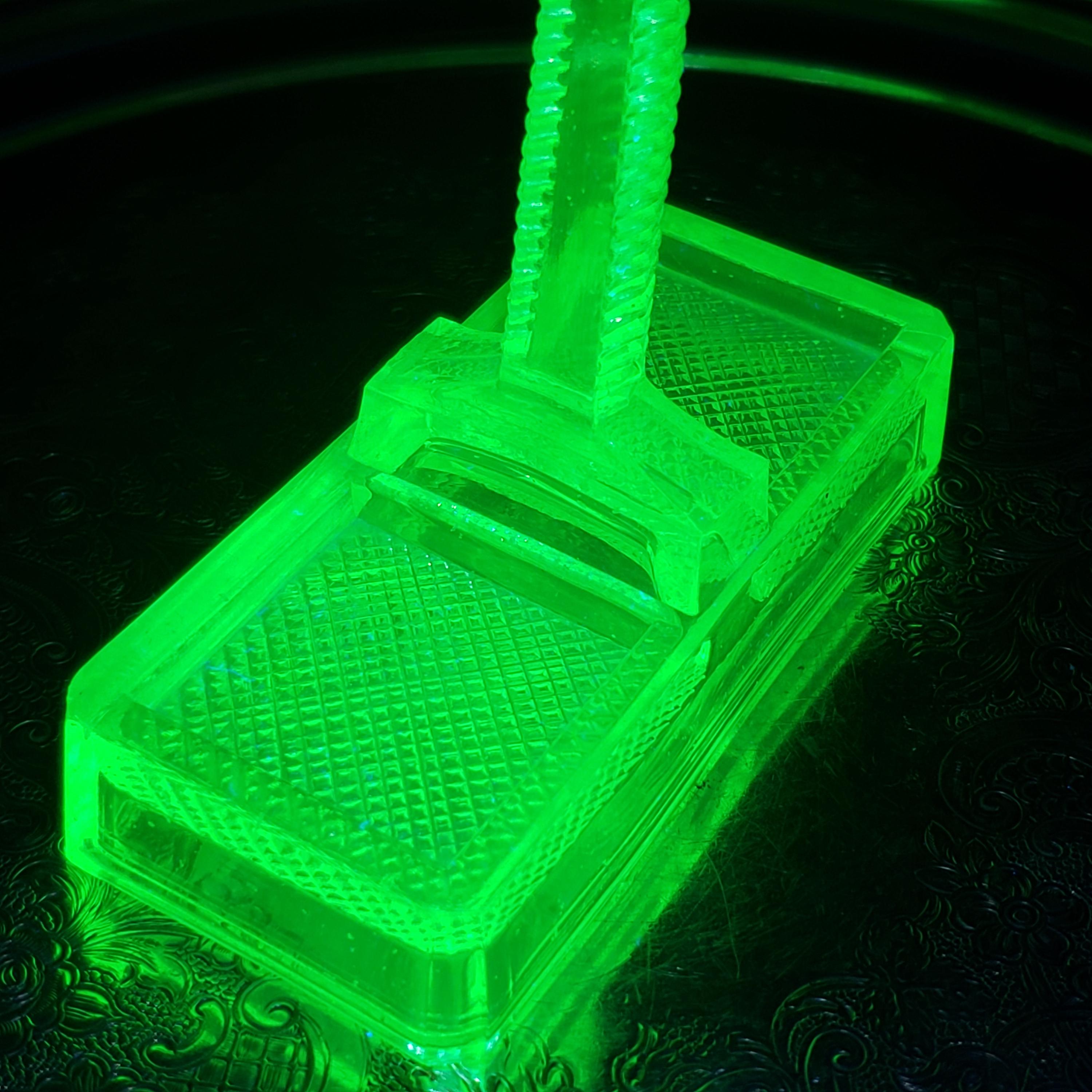 Vintage Uranium Glass Shaker Stand: Glowing Display Piece - Etsy