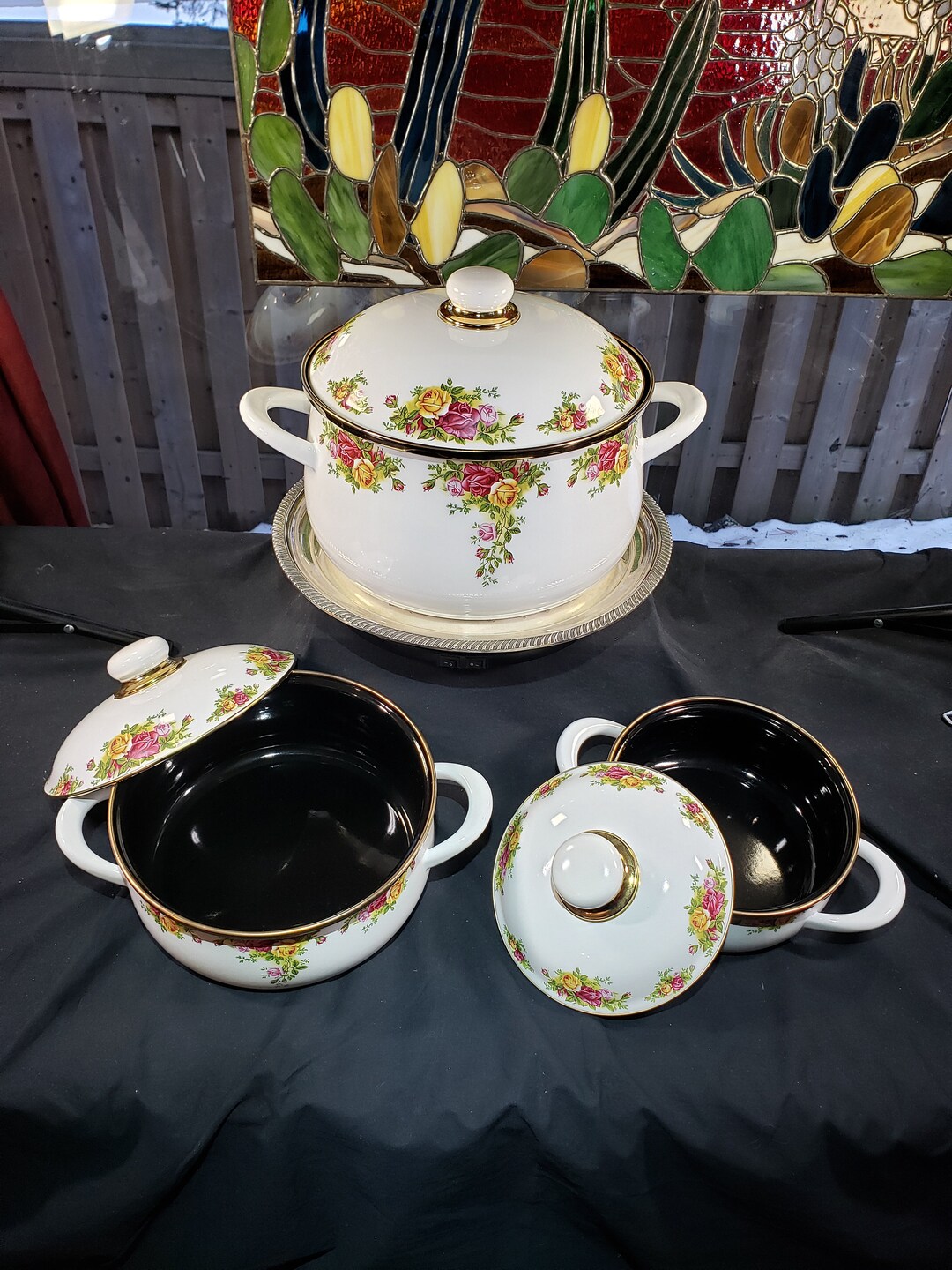 Luxurious Royal Albert Old Country Roses 6 Piece Prinz Cookware Set ...