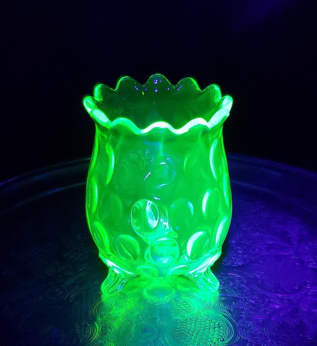 Antique King and Sons Vaseline Glass Dot Optic Spooner From 1885 ...