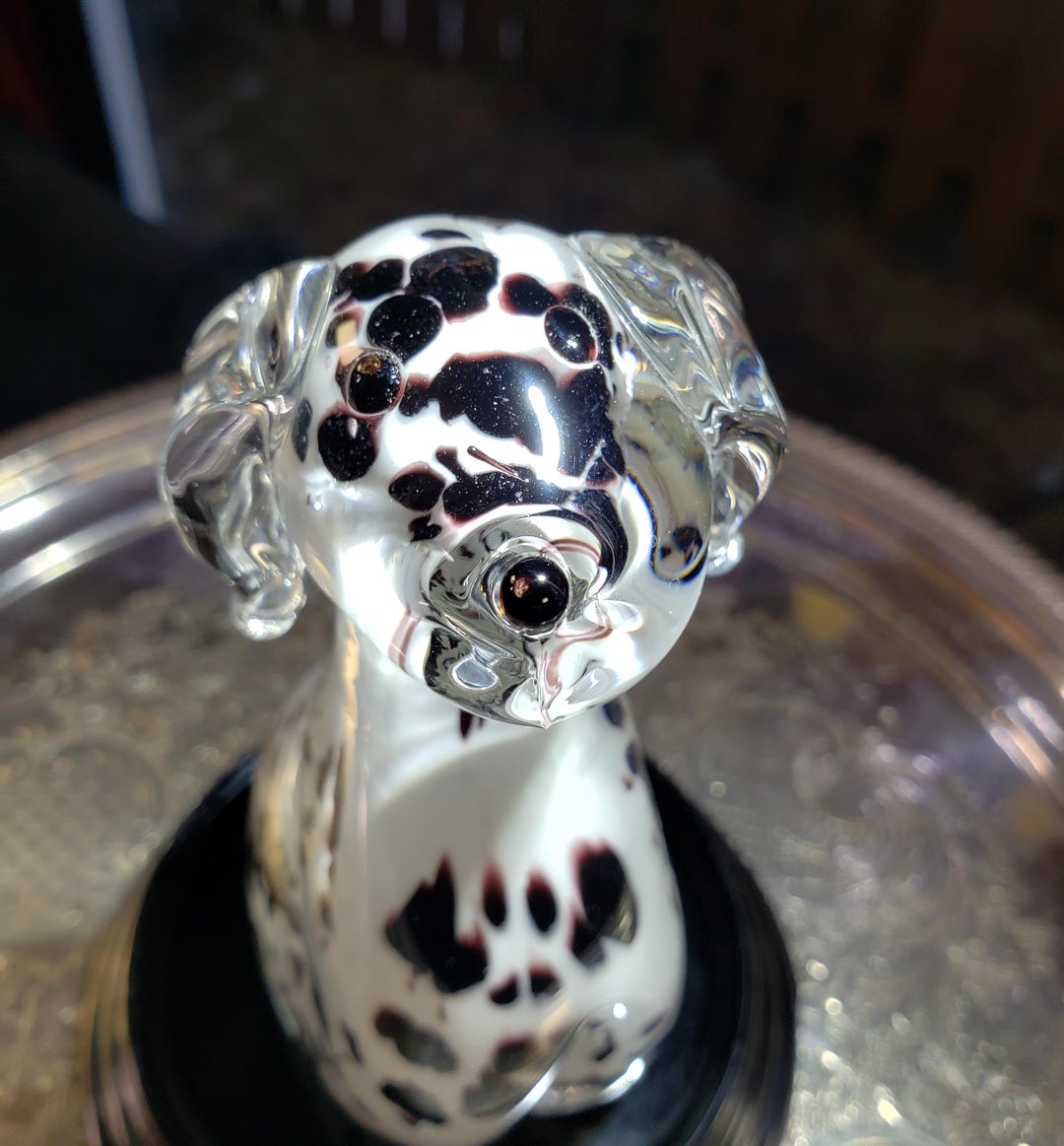 Vintage Art Glass Dalmatian Figurine - 1990s Dog Lover Decor - Etsy