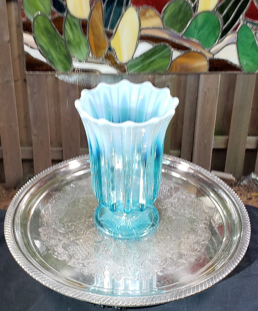 Stunning Rare Davidson Victorian Blue Pearline Glass 'brideshead ...