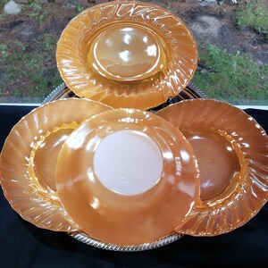 Vintage Termocrisa Crisa Peach Luster Soup Bowls - 1950s - Set of 4 - Etsy