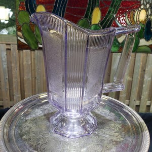 Rare Antique Flint Glass Water Pitcher, Burlington Glass Works ...