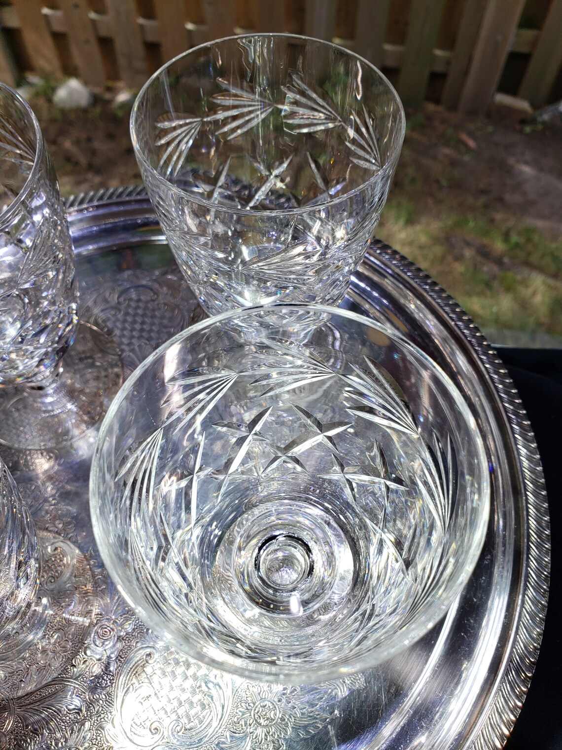 Rare Find: Vintage Webb Corbett Crystal Cut Crisscross Water Goblet ...