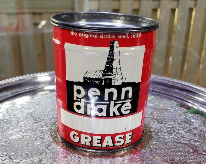 Vintage Penn Drake Grease Can - Pennsylvania Refining Company , Retro ...