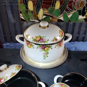 Luxurious Royal Albert Old Country Roses 6 Piece Prinz Cookware Set ...