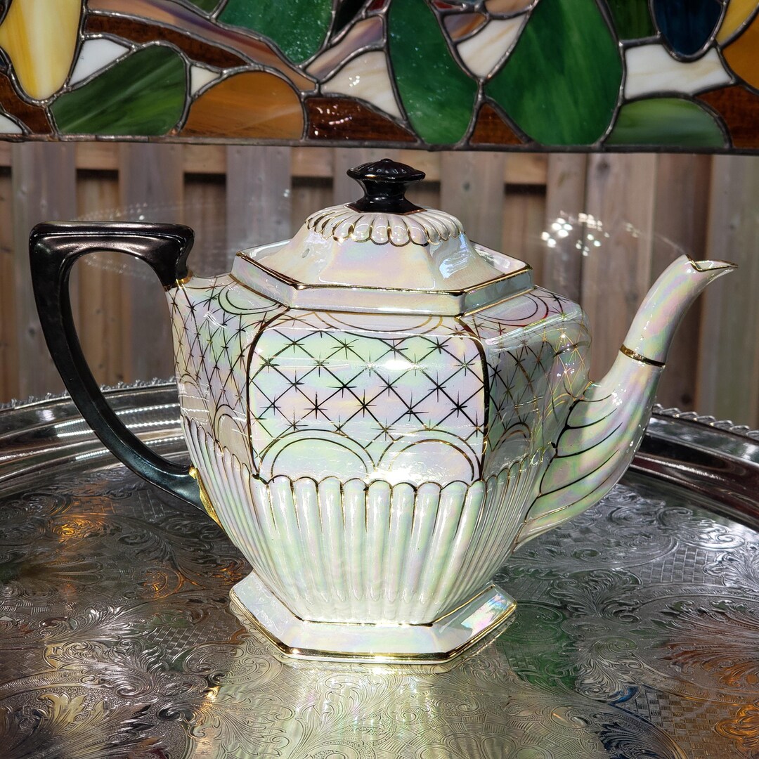 Vintage Teapot - Rare 1930s Gibsons Windsor Art Ware Iridescent Art ...