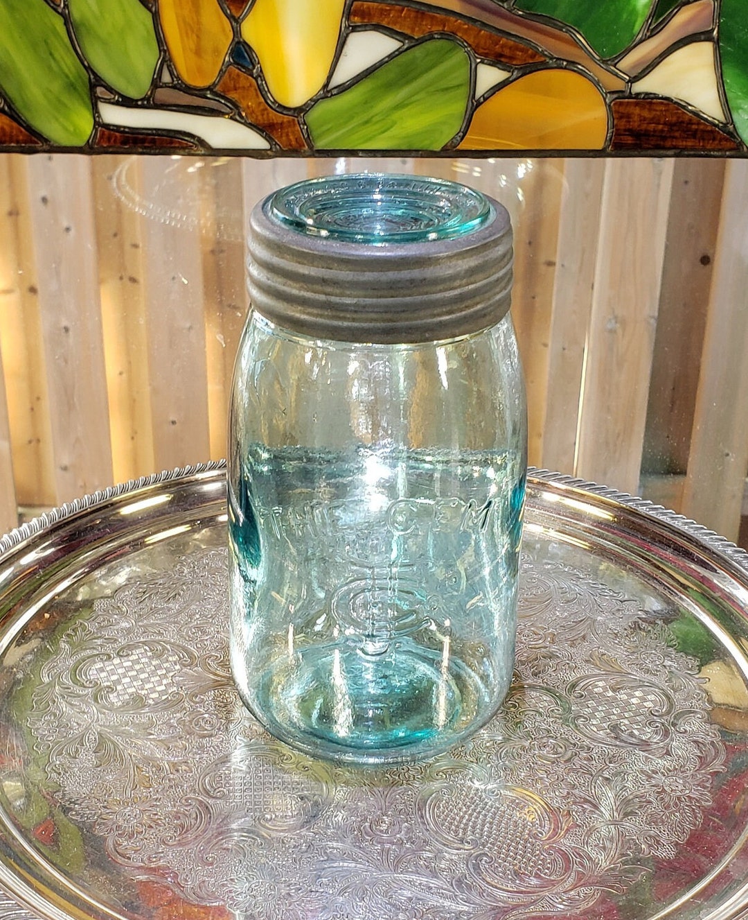 Vintage Deep Blue Gem Mason Jar: Antique Kitchen Decor - Etsy