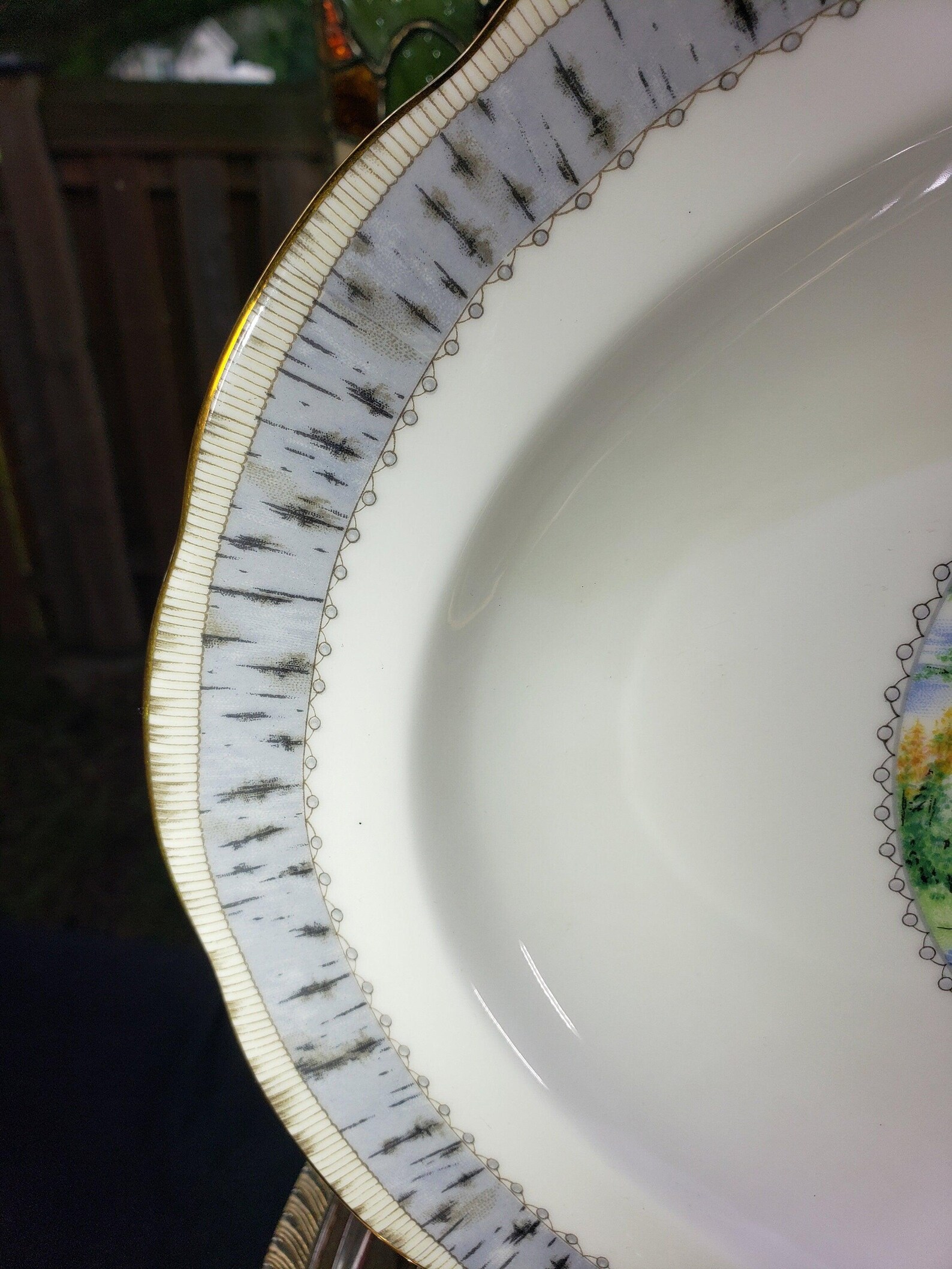 Vintage Royal Albert Silver Birch Medium Platter, English China, Birch ...