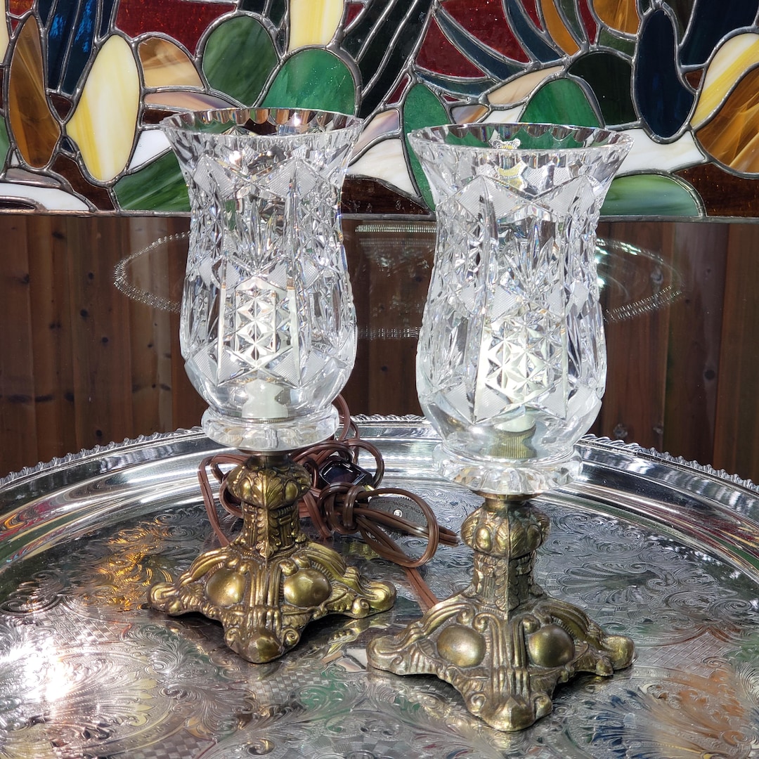 Vintage Imperlux Crystal Bedroom Lamps - East German Ornate Pair - Etsy