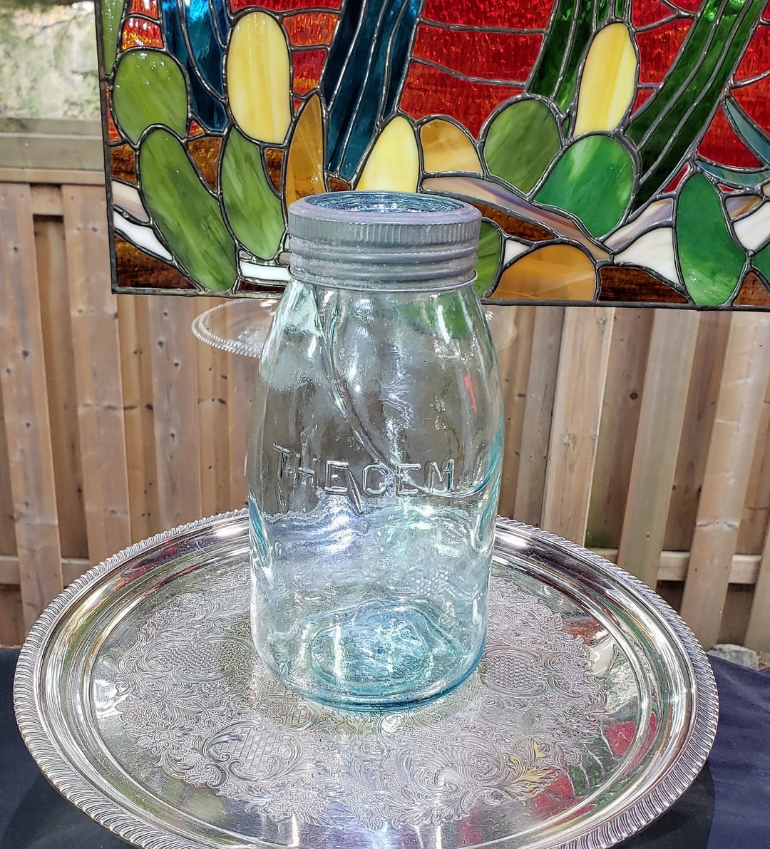 Vintage the Gem Half Gallon Sealer Jar - Large Bubble - Rear Ghosted ...