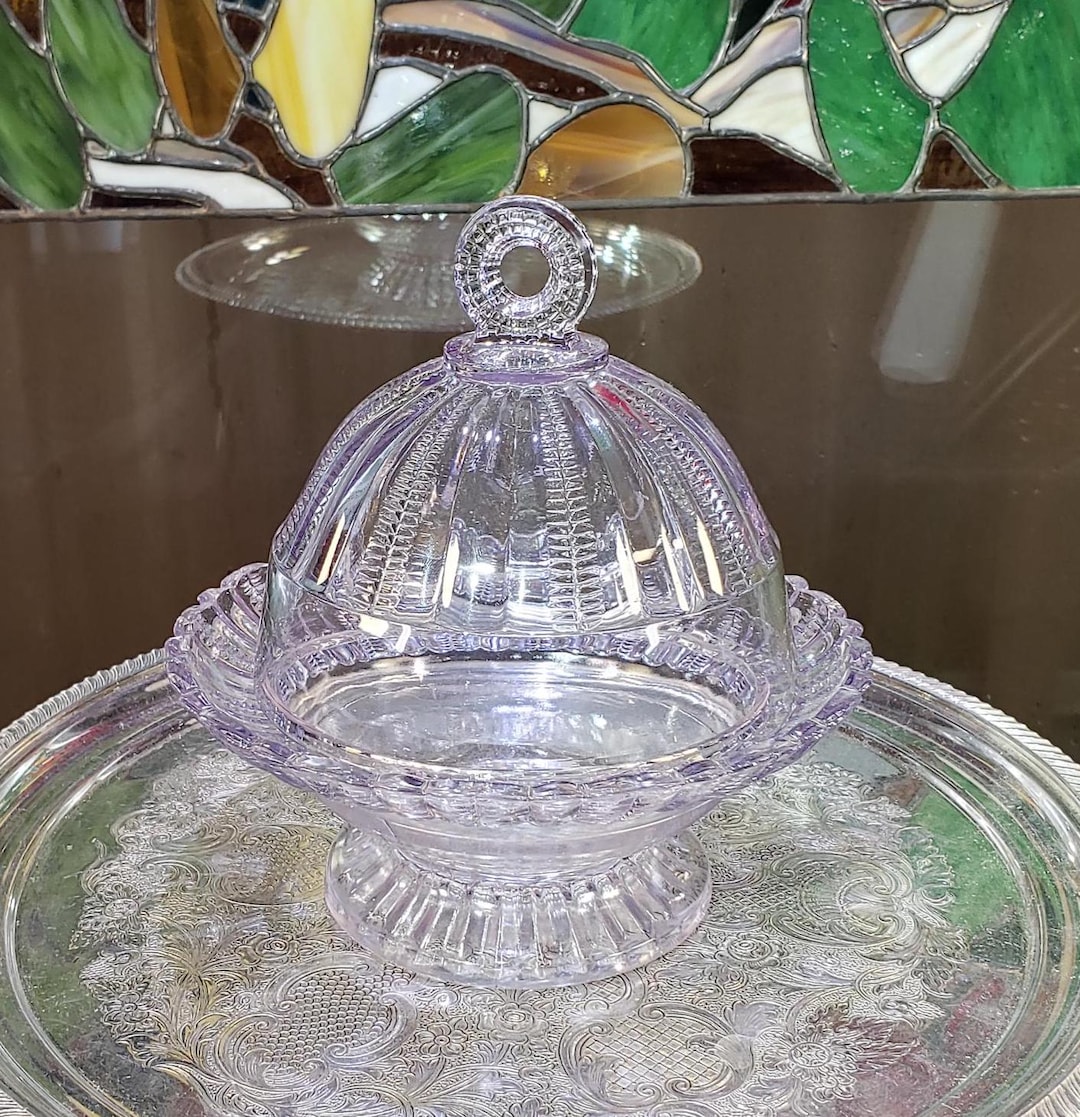 Antique Richards & Hartley Glass - Cobb or Zipper Pattern - Amethyst ...
