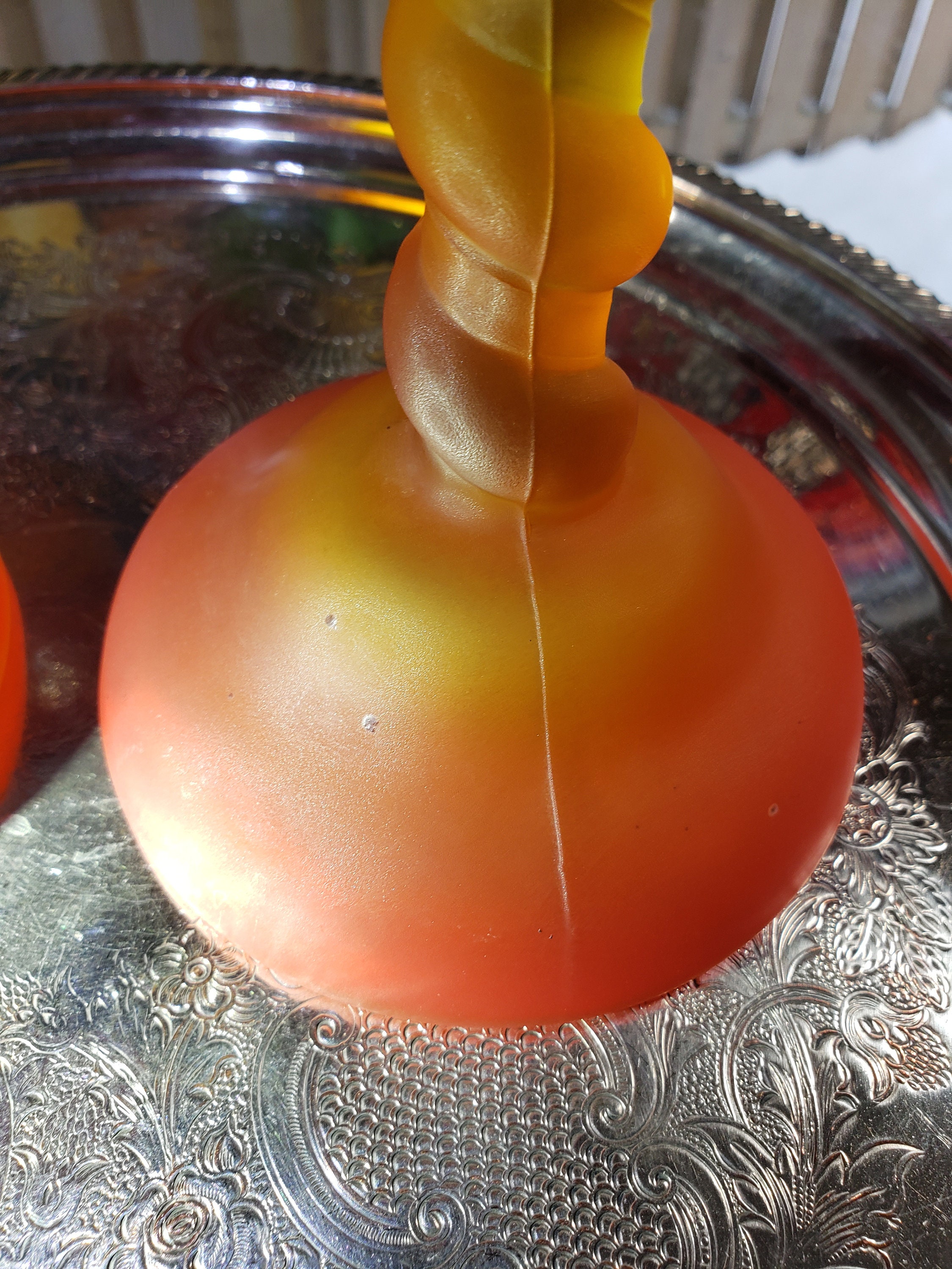 Vintage Tiffin Amberina Satin Glass Spiral Twist Candlestick - Etsy Canada
