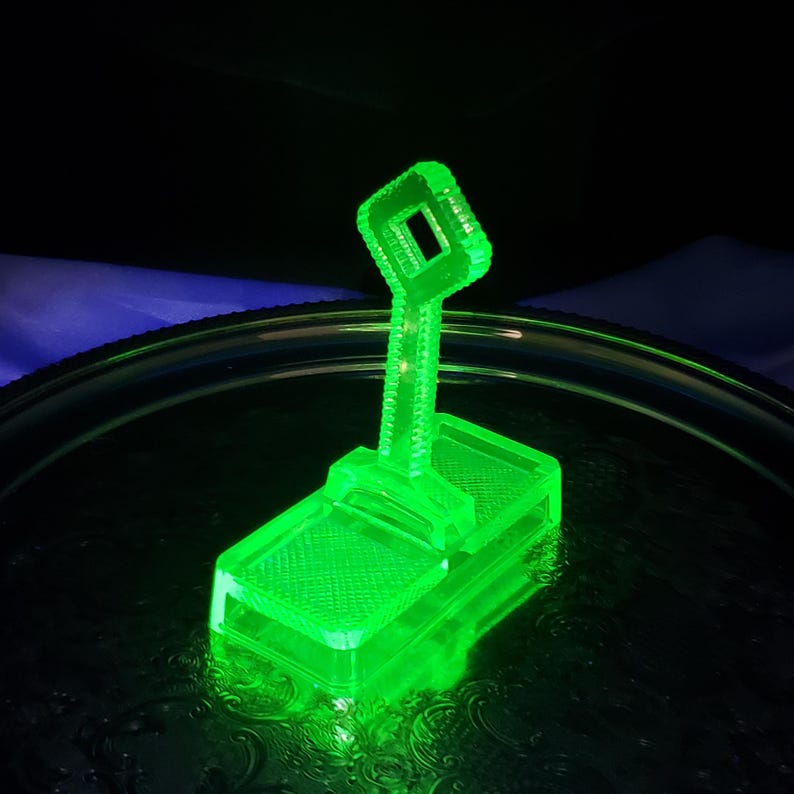 Vintage Uranium Glass Shaker Stand: Glowing Display Piece - Etsy