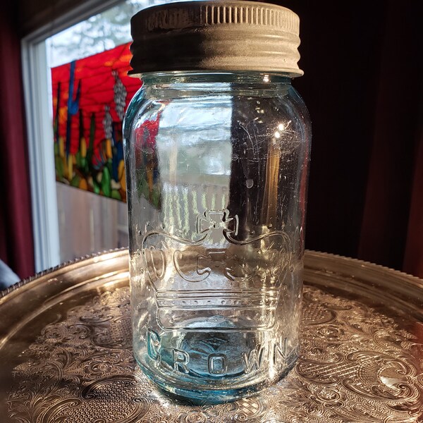 Antique Blue Jar - Etsy