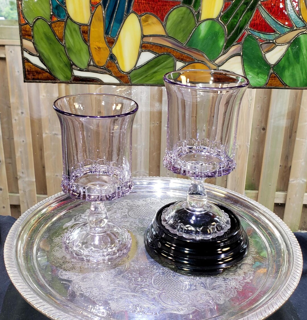 Antique EAPG Amethyst Goblets: Apollo Pattern Victorian Glassware - Etsy