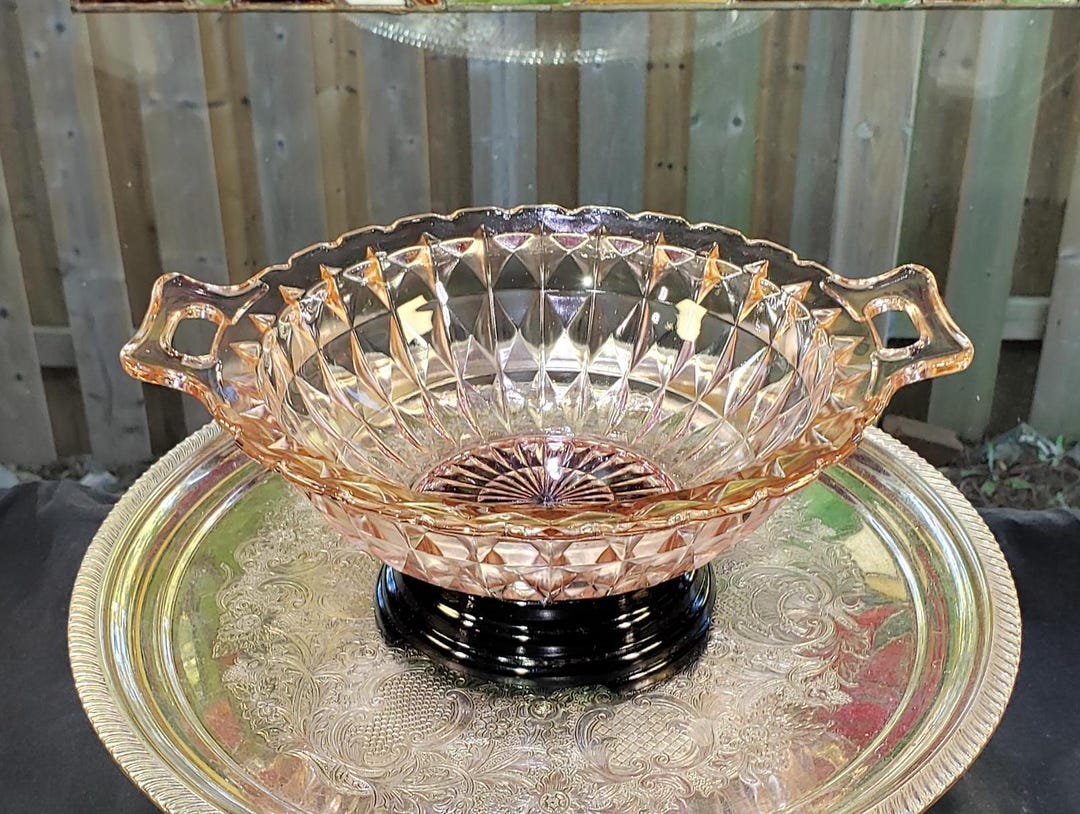 Vintage Jeanette Glass Windsor Pattern Pink Handled Depression Glass ...