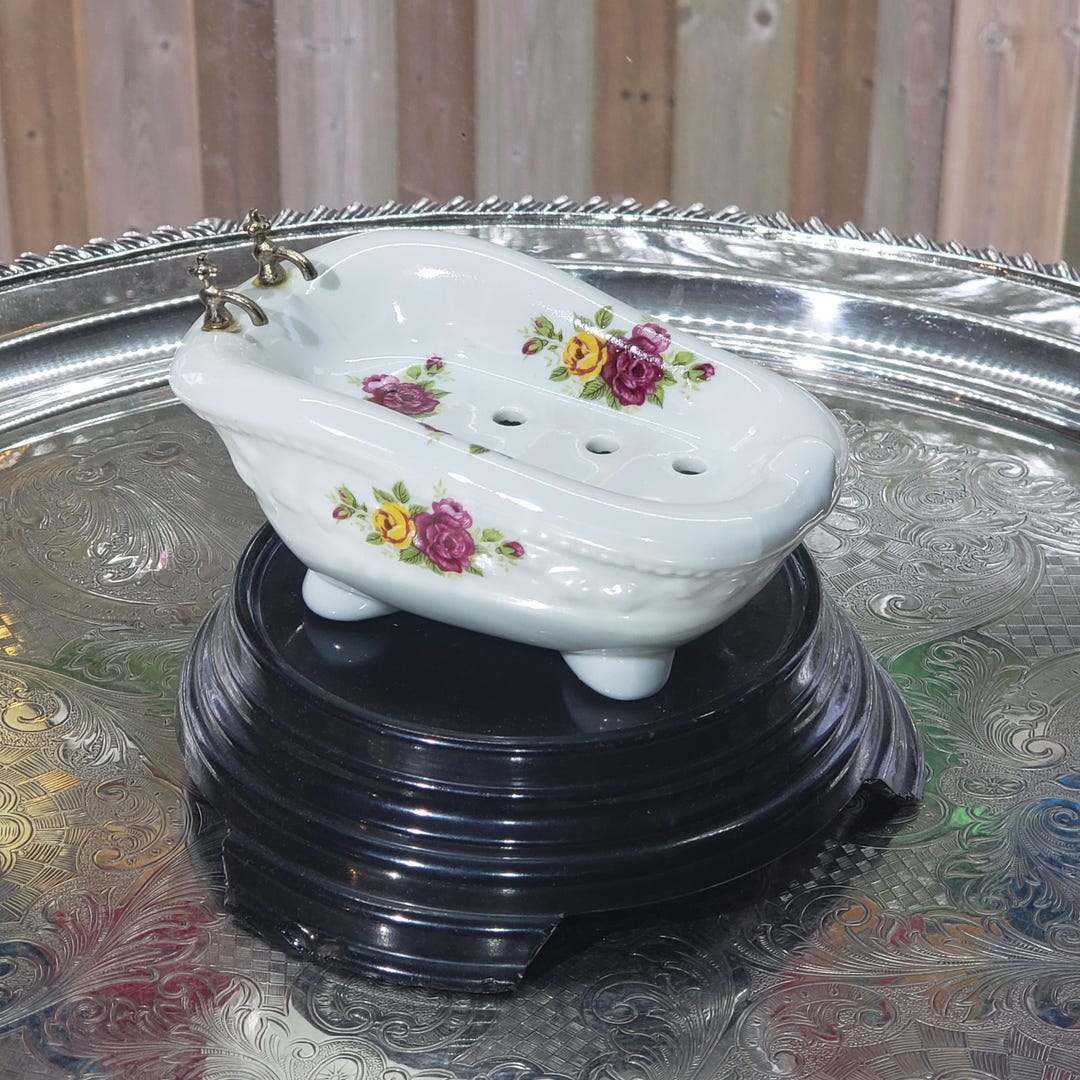 Vintage Old Country Roses Pattern Footed Bathtub Soap Dish - Etsy