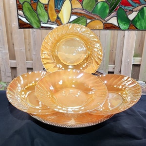 Vintage Termocrisa Crisa Peach Luster Soup Bowls - 1950s - Set of 4 - Etsy