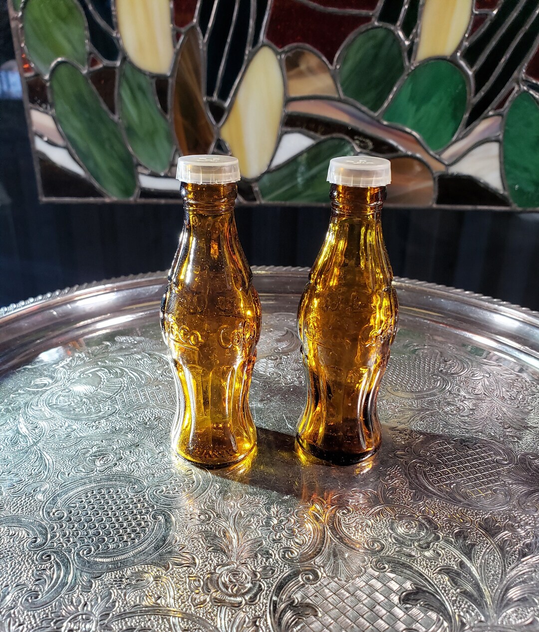 Vintage Amber Coca Cola Bottle Salt and Pepper Shakers - Etsy