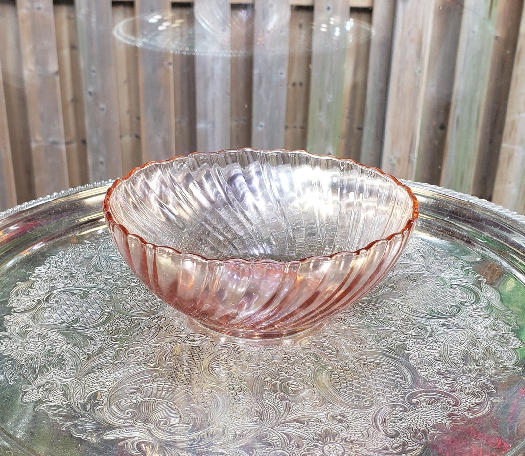 Vintage Arcoroc Luminarc Rosaline Pink Swirl Bowl - French Decor - Etsy