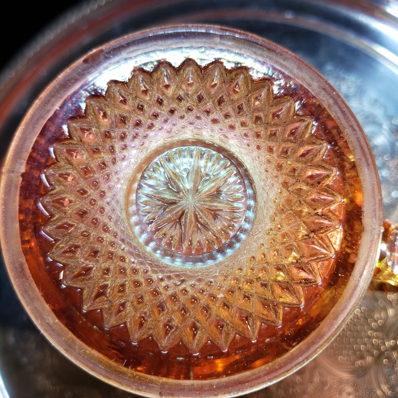 Vintage Imperial Glass Star Medallion Marigold Carnival Glass Pitcher ...