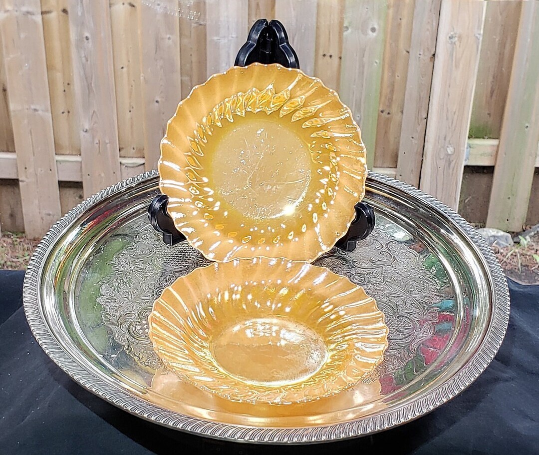 Vintage Termocrisa Crisa Peach Luster Dessert Bowls - 1950s Set - Etsy