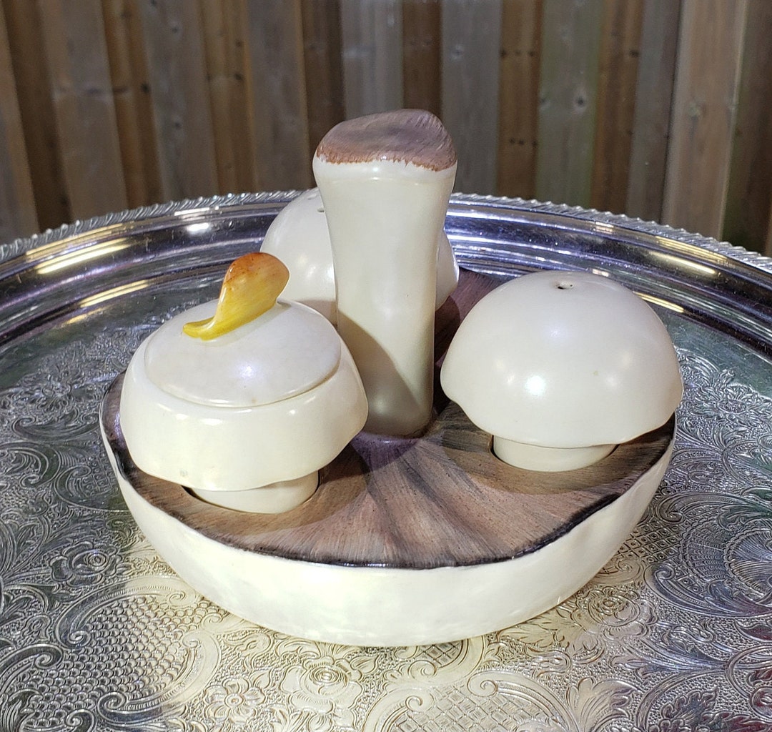 Vintage Carlton Ware Mushroom Condiment Set: 1970s England Decor - Etsy