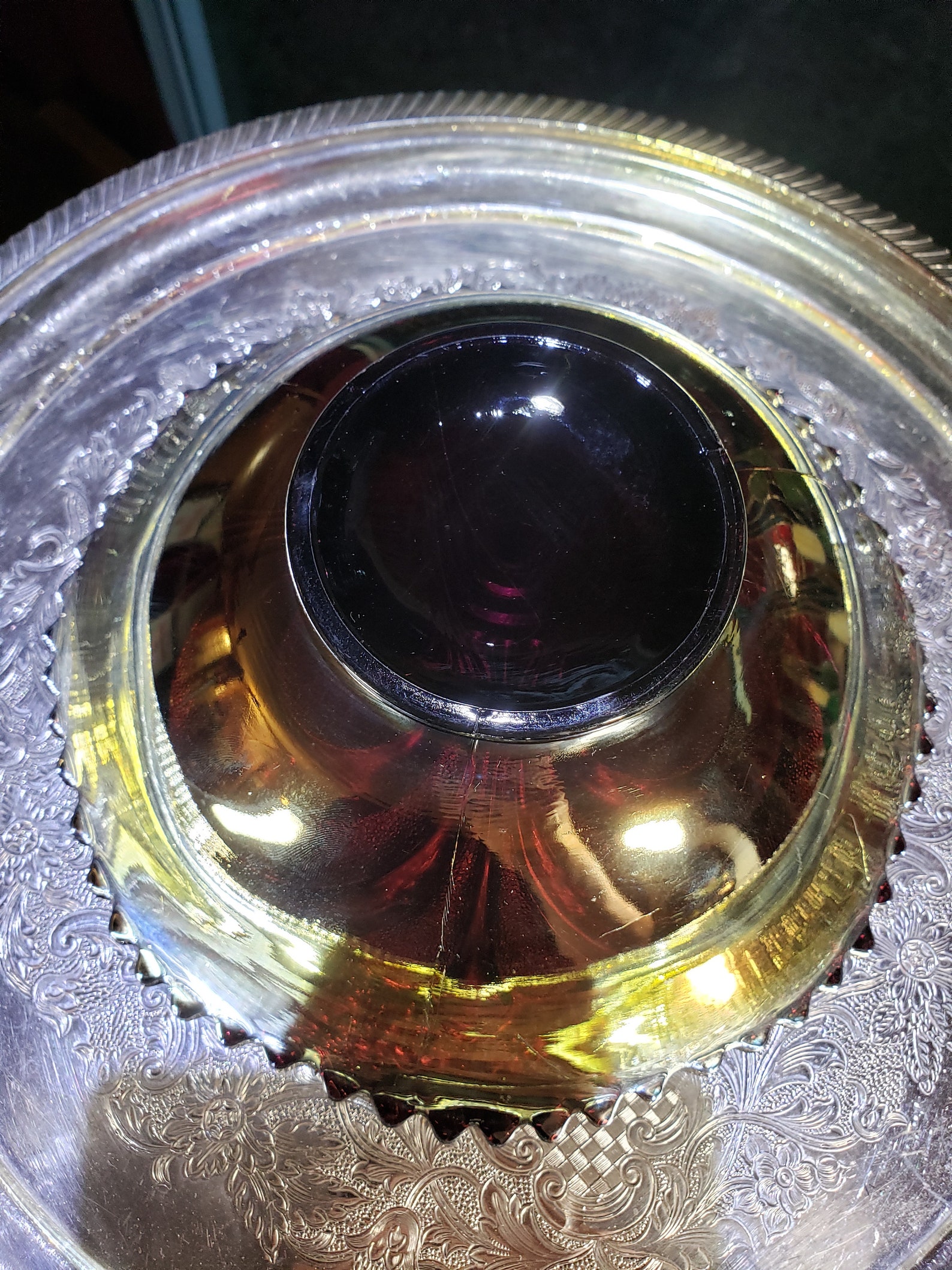 Imperial Glass Scroll Embossed Carnival Glass Bowl Purple - Etsy