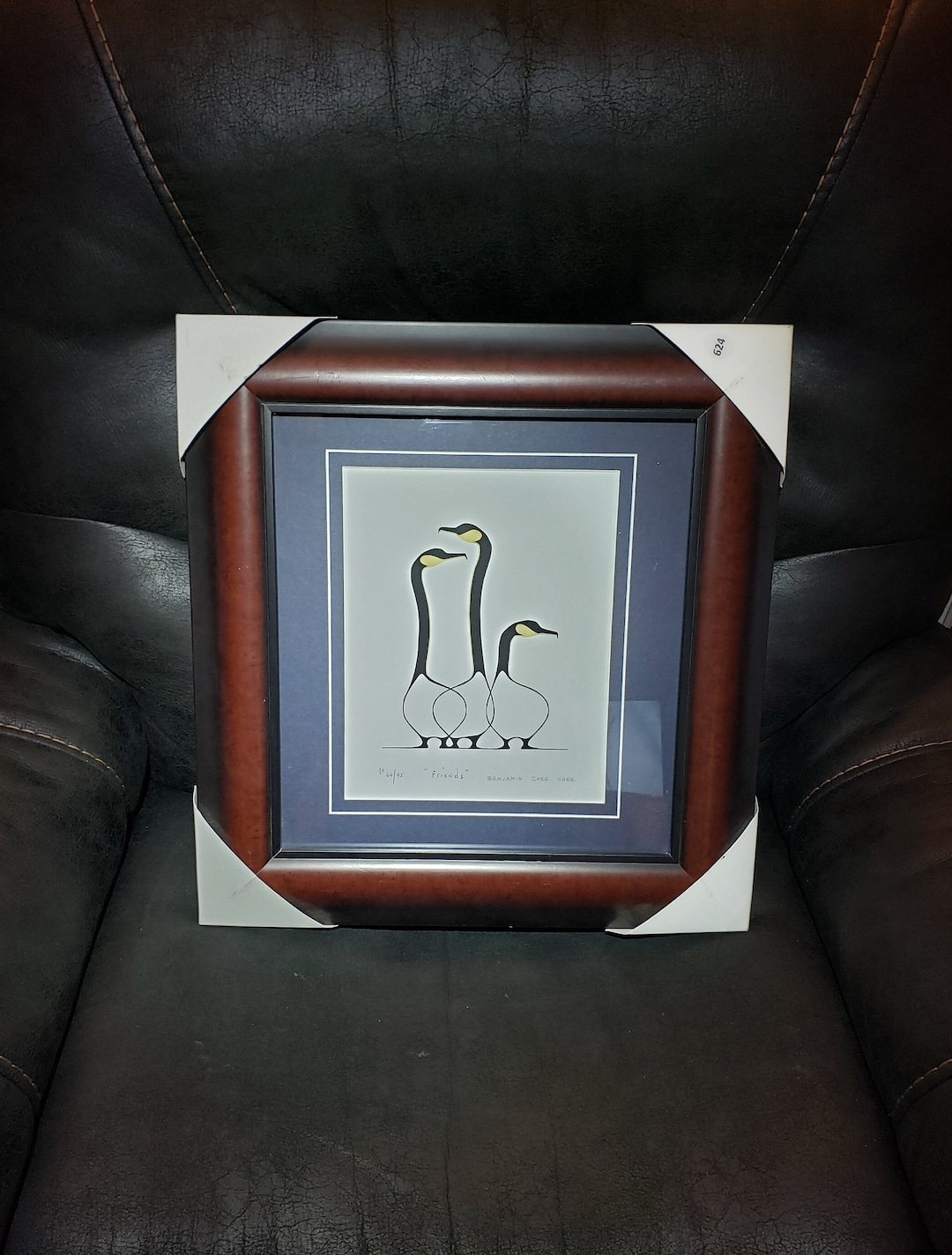 Vintage Benjamin Chee Chee Numbered Print 65/95 "friends" in Wood Frame ...