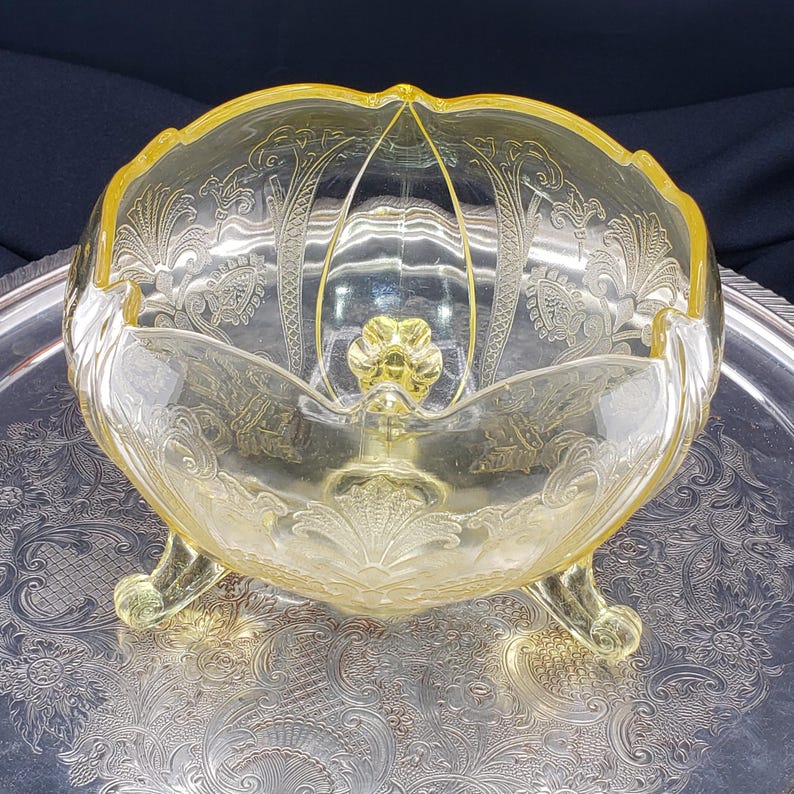 Vintage Yellow Glass Bowl