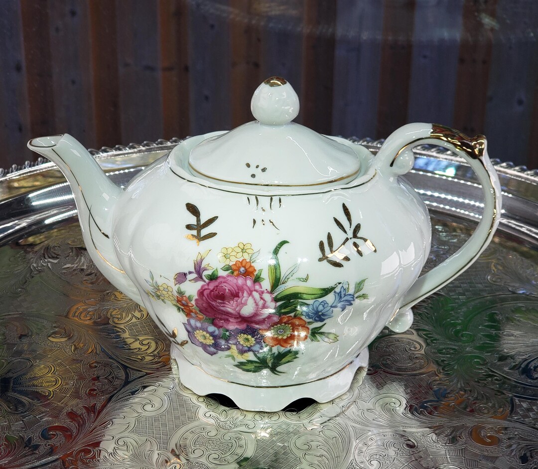 Vintage Musical Teapot - Flower Pattern, Tea for Two - Made in Japan ...