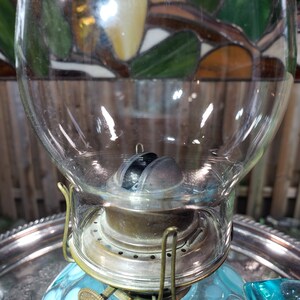Vintage Antique Blue Coin Dot Finger Glass Oil Lamp - Rare Find for ...