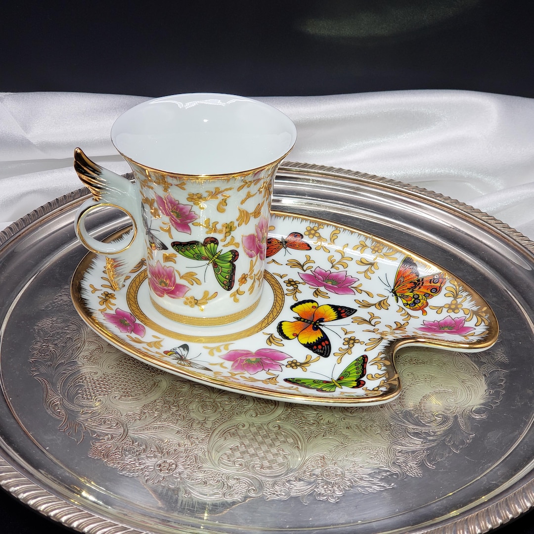 Butterfly Fine Porcelain Cup and Tennis Set by Allison LL - Etsy UK