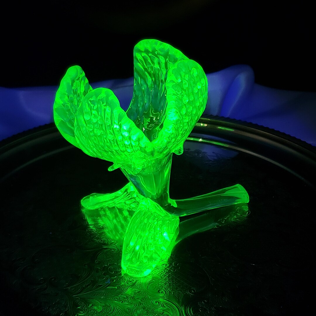 Antique Kralik Uranium Glass Vase – Art Nouveau Bohemian Floriform ...