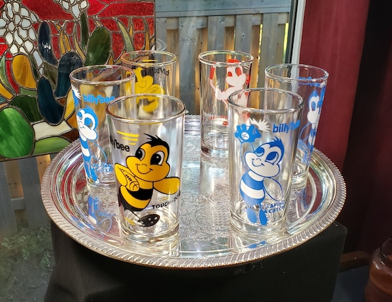 Retro Billy Bee Promo 8 Oz Sports Drink Glasses Kids Drinking Glasses Cute Drinking Glasses Set of 6 FREE SHIPPING Etsy Ireland
