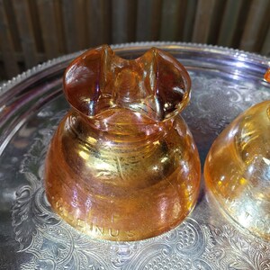 Rare Carnival Glass Insulators Made in USA Pyrex, Vintage Decor, Art ...