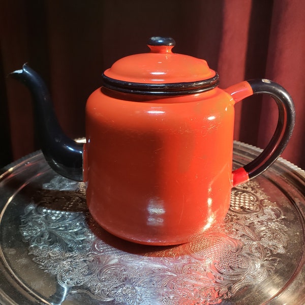 Orange Teapot - Etsy